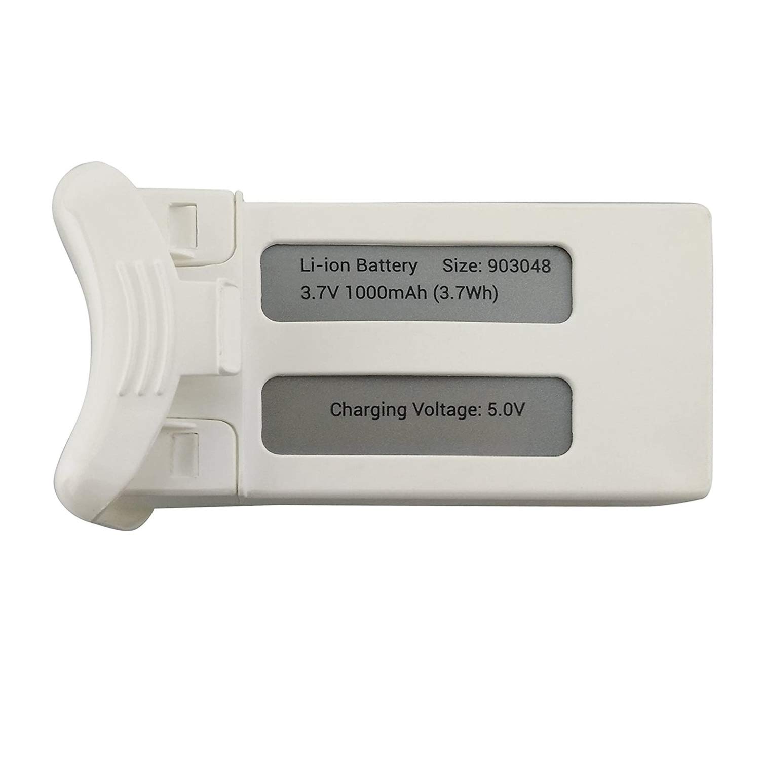 PUOO 2PCS 3.7V 1000mAh Lithium Battery for SJRC S20W T25 Four-axis Drone Spare Parts Remote Control Drone(White)