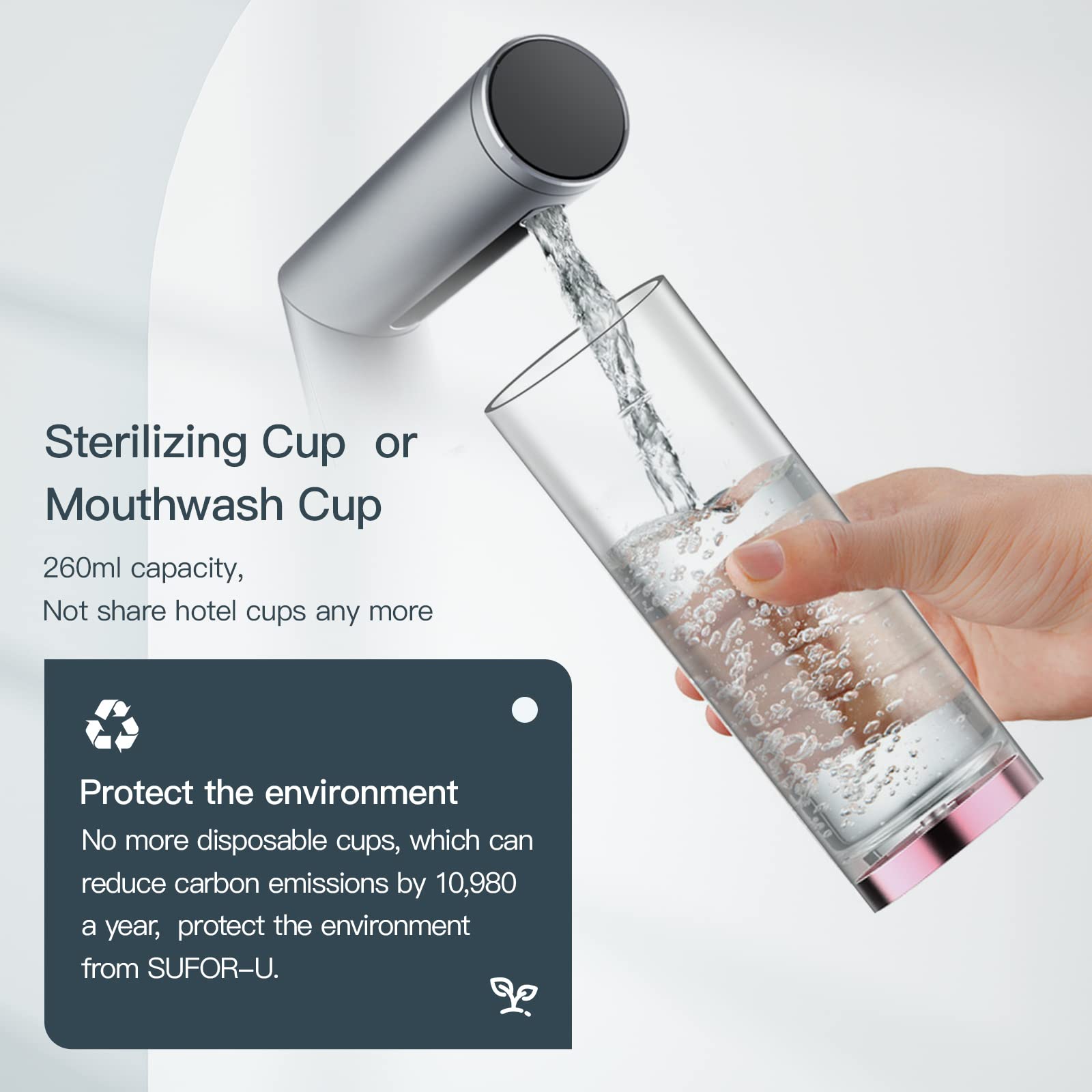 SUFOR-U Q5 Sonic Electric Toothbrush with Cleaning Cup, 4 Modes Travel Toothbrush for Adults, 4 Hours Fast Charge for 45 Days, 41000 VPM, Smart Timer, Self-Cleaning Light Powered Toothbrush (Pink)