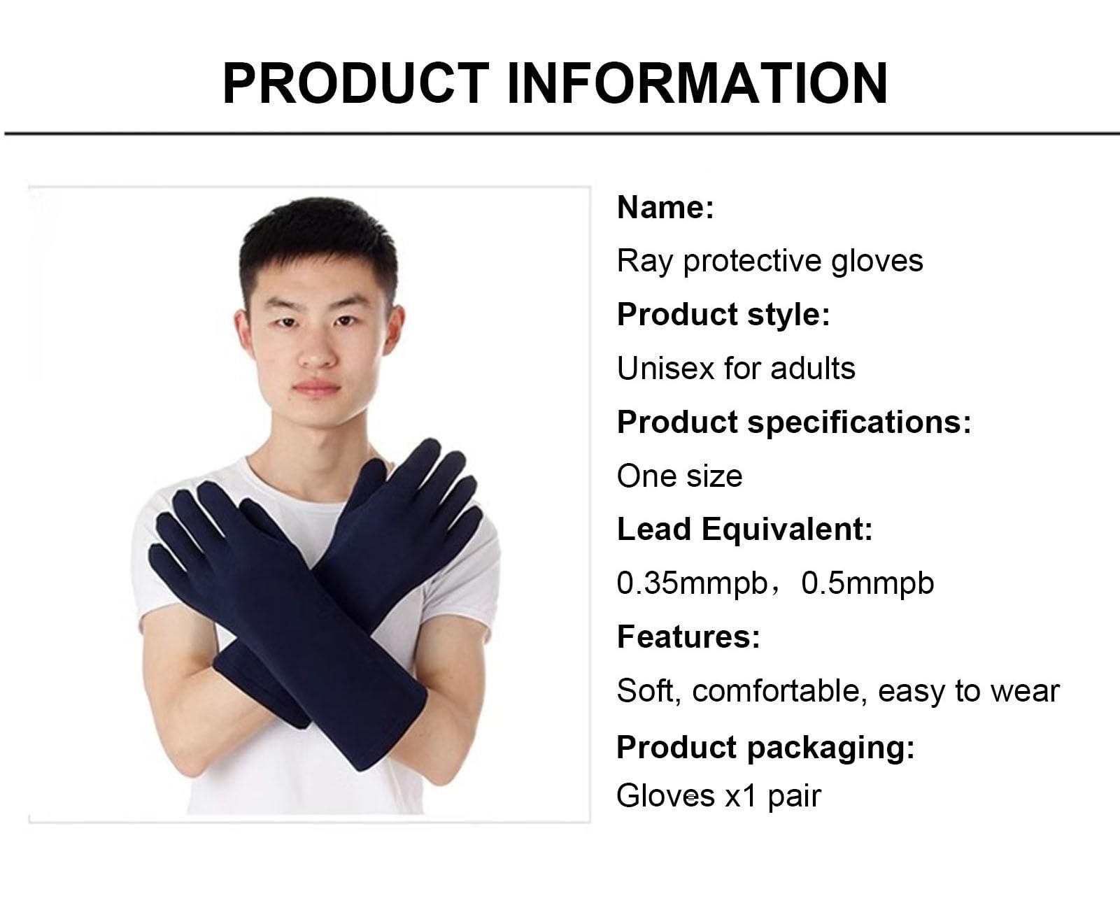 Soft Lead Gloves for Xray Protection, Radiation Resistant Lead Gloves for Pet Hospitals, Light Weight(0.5mmpb)
