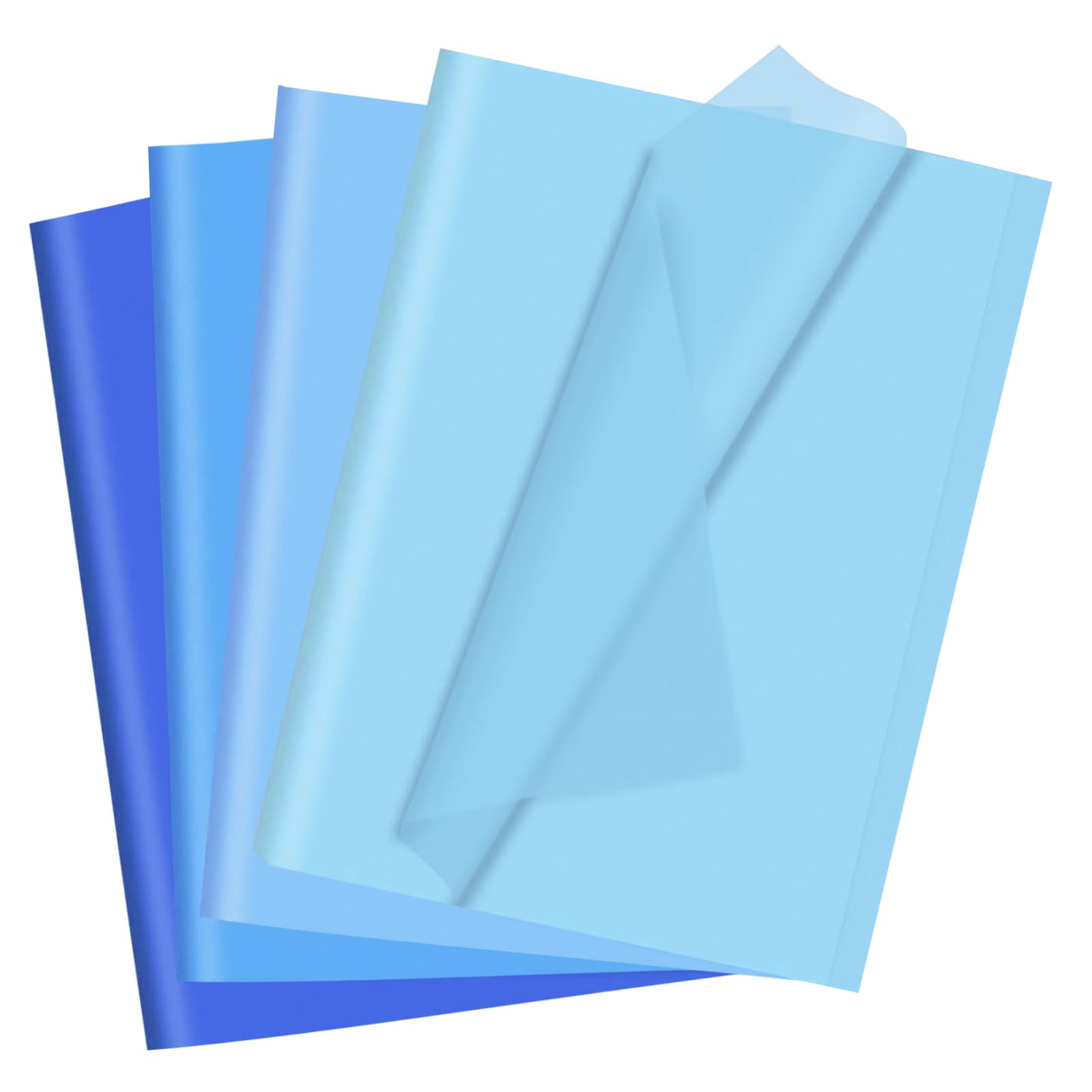 Tissue Paper for Gift Bgas- 200 Sheets 4 Blue Colors, Gift Wrapping Craft Papers Bulk for DIY Artworks Flower Halloween Christmas Decoration, 10 x 14 Inches