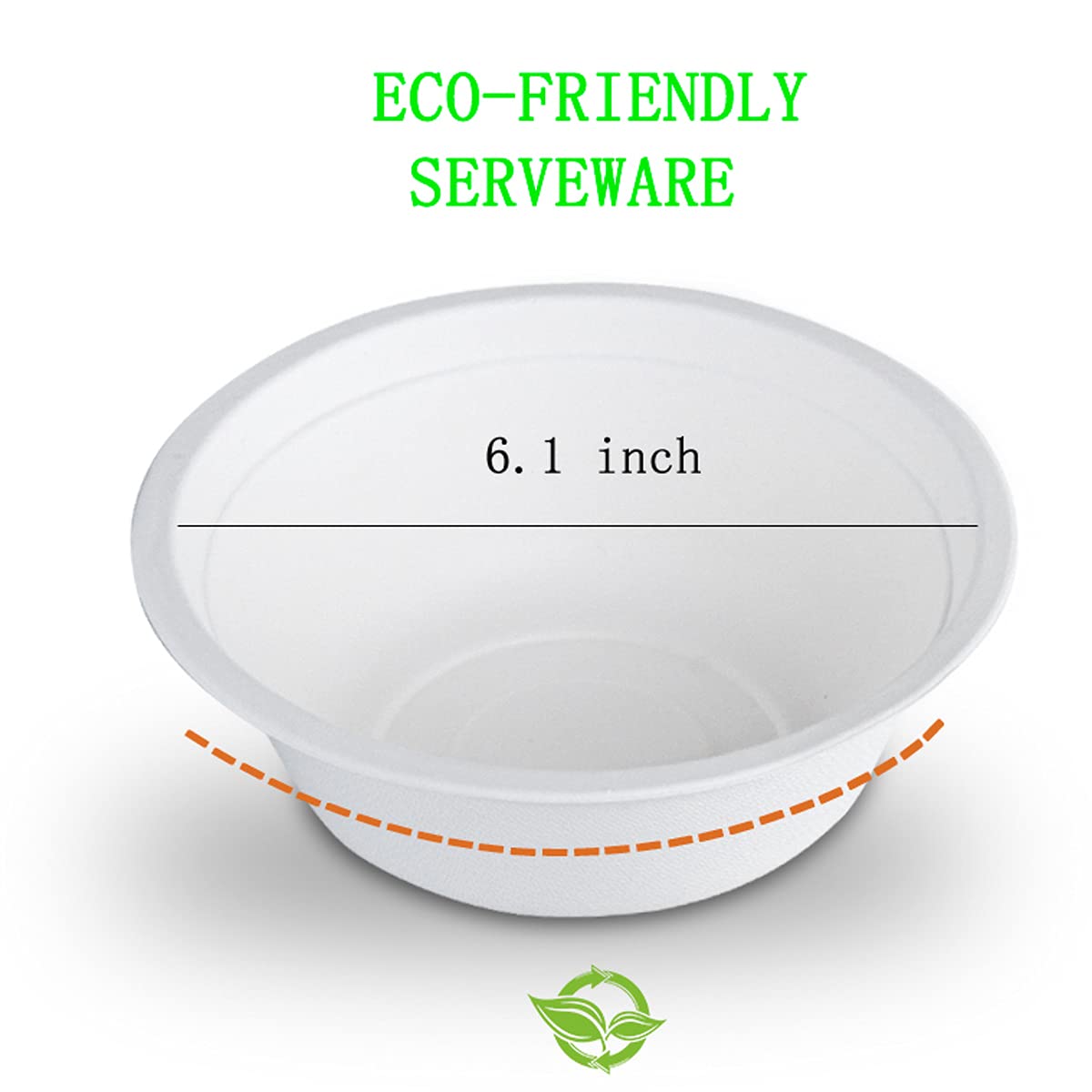 LUHUA Disposable Paper Bowls (2021 NEW) 16 Oz Eco-friendly Compostable Bagasse Bowls Round Bowls Biodegradable and Hot Soup Bowls 50pcs