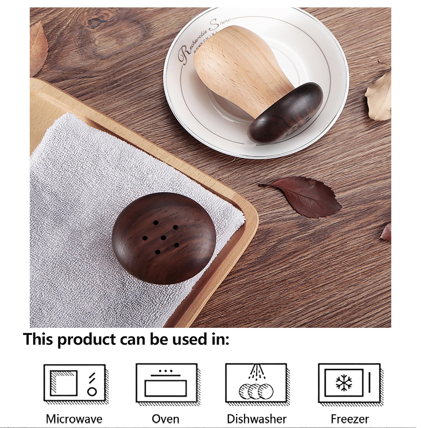 SUIGDRR Baking Soda Holder Fridge odor Absorber Smell Eliminator Freshener Deodorizer Wooden Mushroom (No Soda)