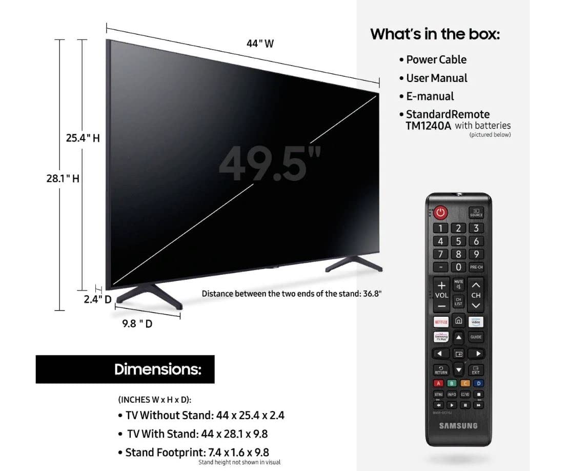 SAMSUNG 50" TU690T Crystal UHD 4K HDR Tizen Smart TV UN50TU690TF 2022 (Renewed)