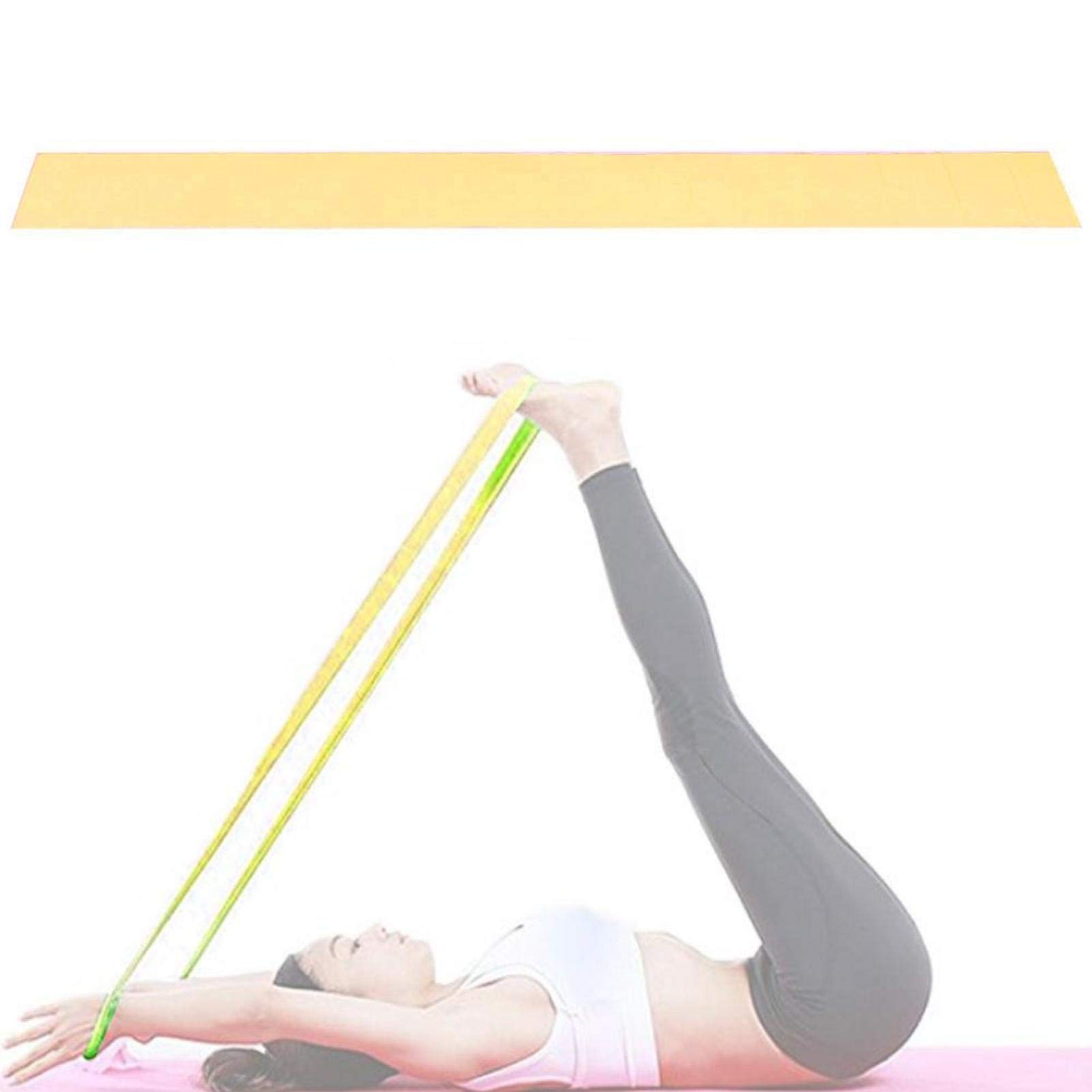 Kuuleyn Stretch Bands for Flexibility for Women, TPE Fitness Elastic Bands Resistance Belt Yoga Exercise Accessory for Training Sports(Yellow)