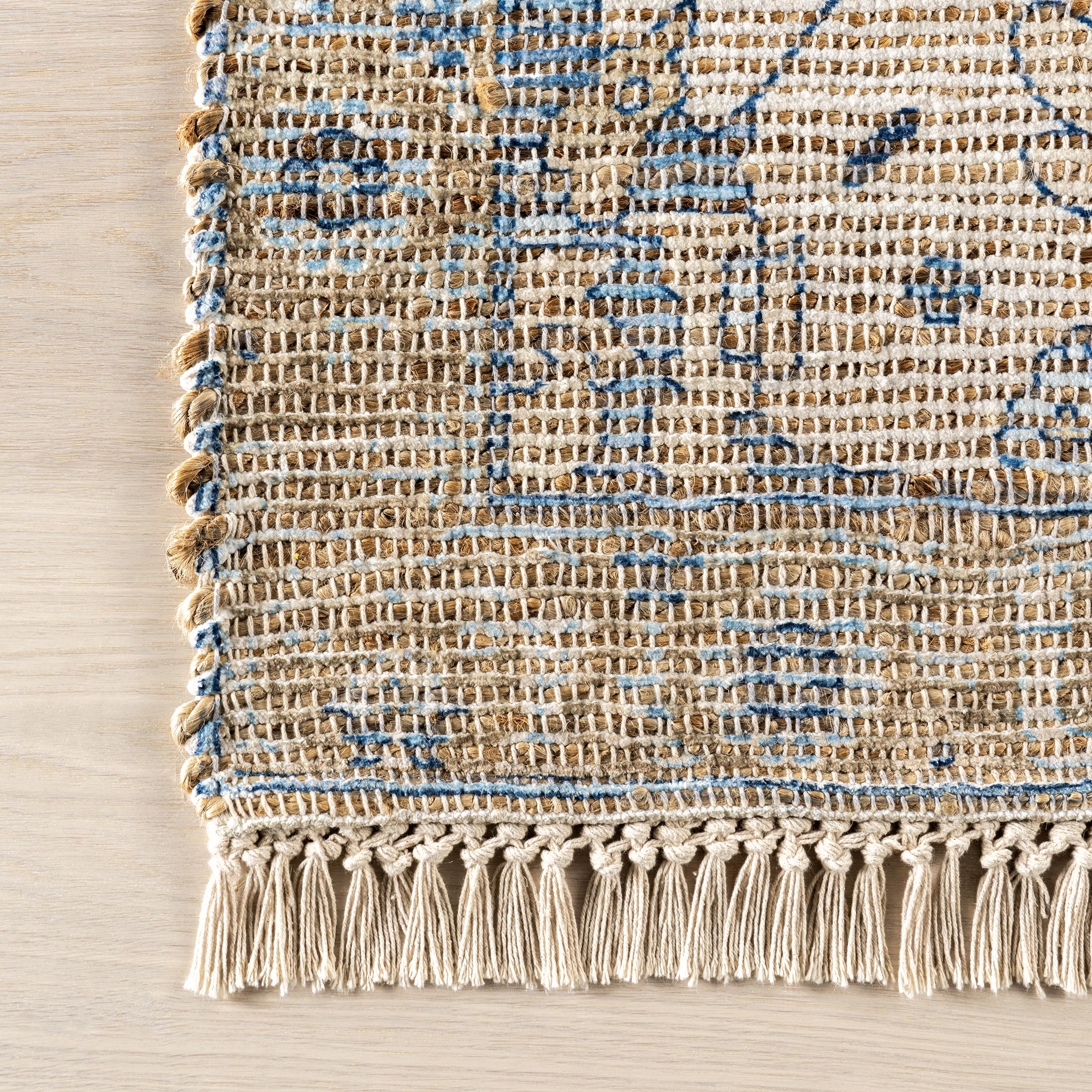 Rugs USA x Lauren Liess Marigold Vintage Tasseled Area Rug, 6x9, Sand