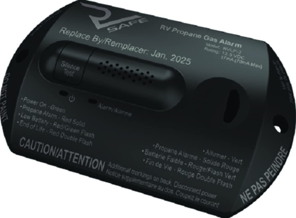 RV SAFE RVLP-2B Propane Gas Alarm - 2-Wire, Black
