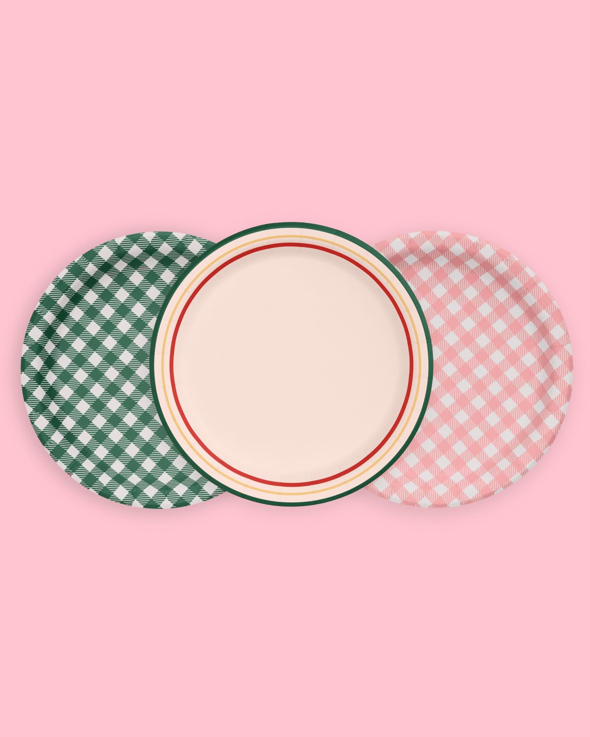 xo, Fetti Camp Gingham Paper Plates - 24 pk, 9" | Bachelorette Decorations, Camp Bride, Getting Lit + Getting Hitched, Gingham Birthday Party, Glamping Baby Shower Supplies, Cool Cake Plates