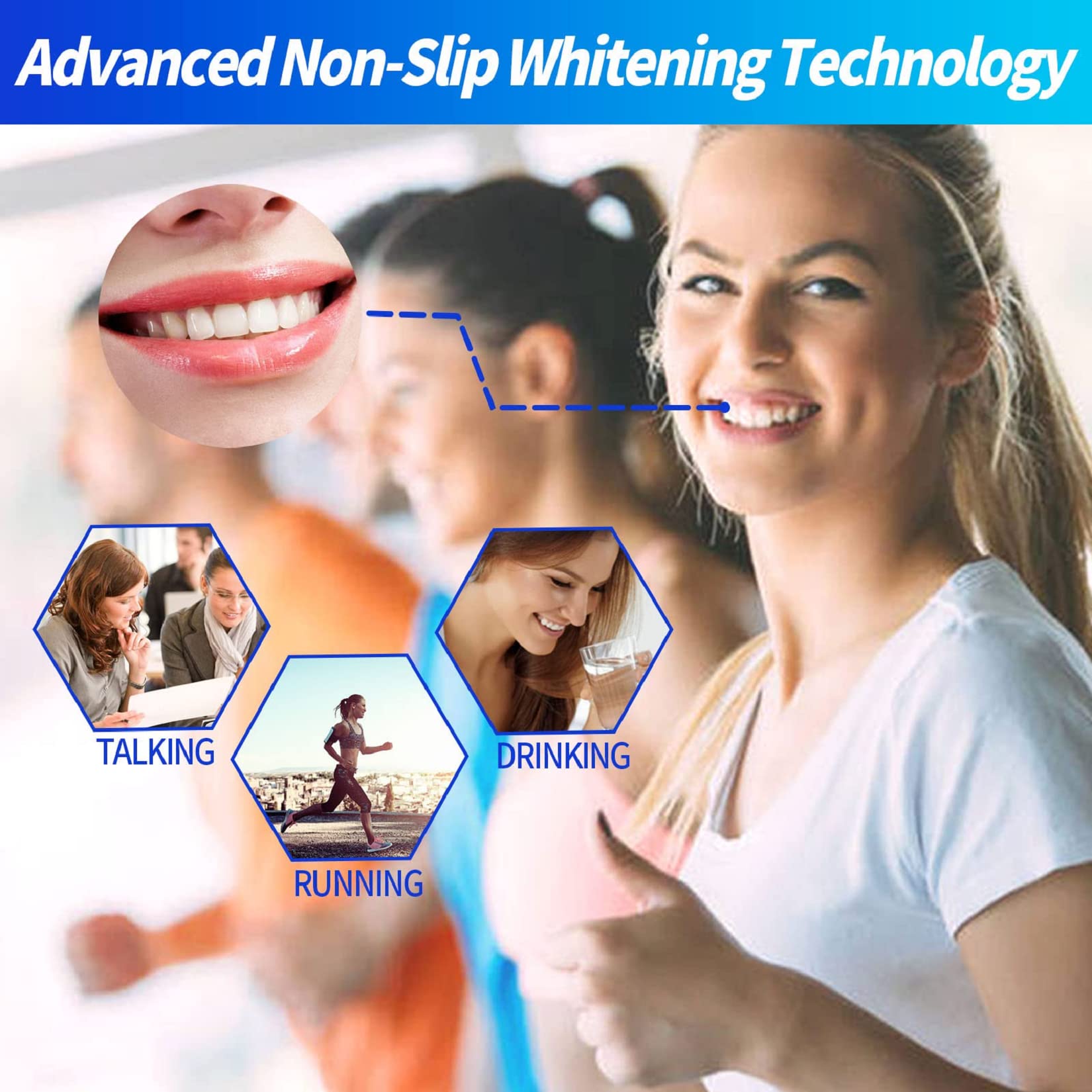 Teeth Whitening Strips 28 Pcs, Non-Sensitive White Strips Teeth Whitening Kit, Teeth Whitening Kit with Fast Whiten Results for Home