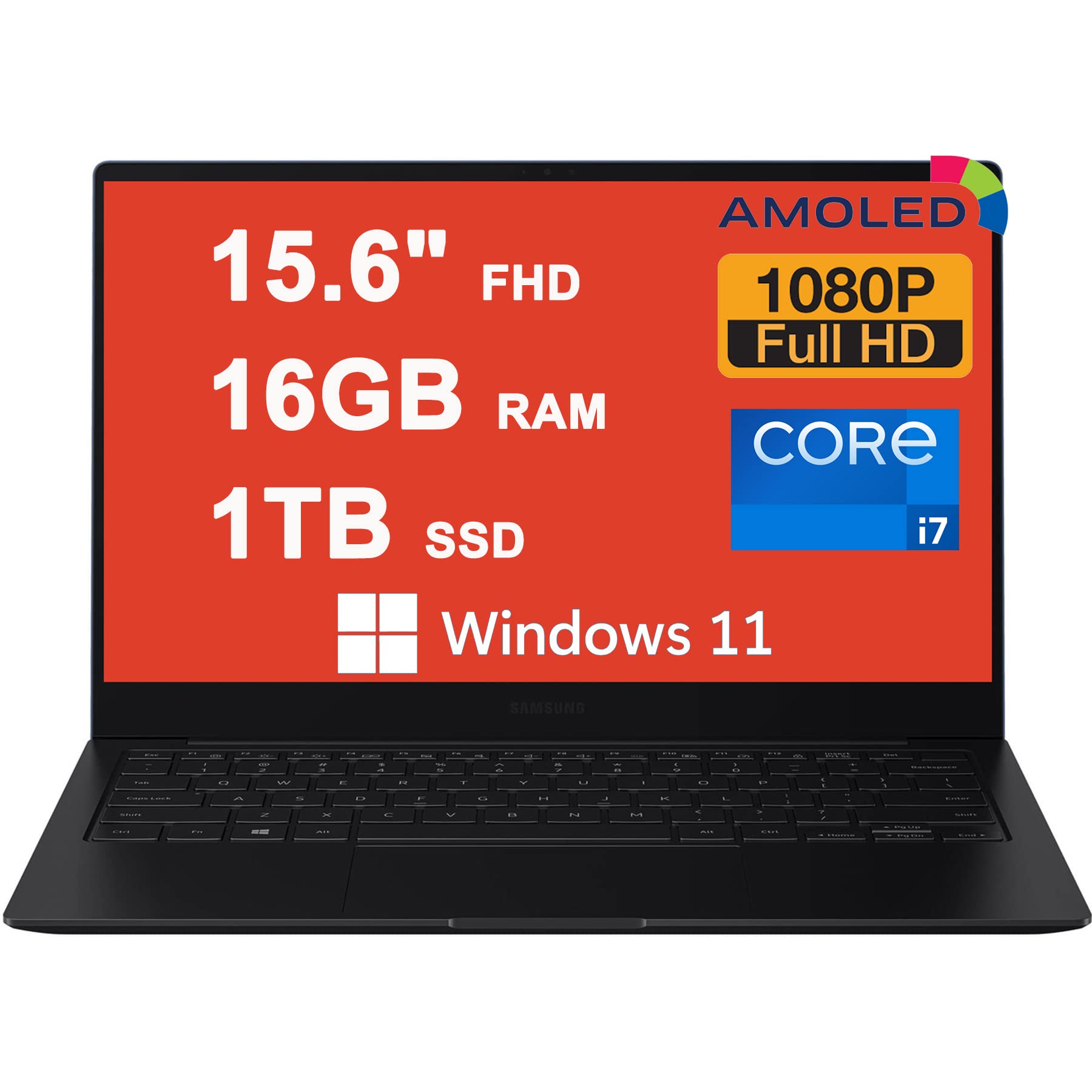 SAMSUNG Galaxy Book Pro 15 Business Laptop 15.6 FHD AMOLED (370 nits) 11th Generation Intel Quad-Core i7-1165G7 Processor 16GB RAM 1TB SSD Backlit Fingerprint Thunderbolt USB-C HDMI AKG Win11 Black