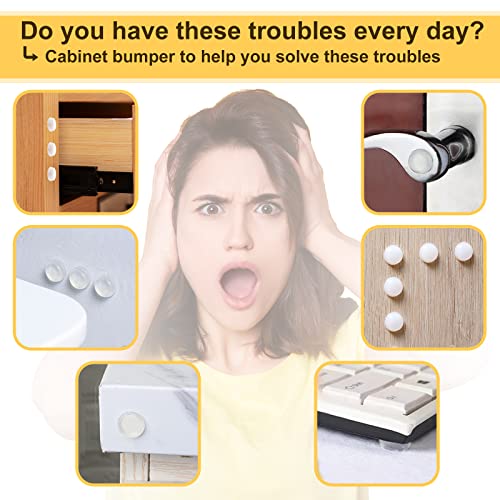 TIONTURE Cabinet Door Bumpers 128 Pcs Rubber Self Adhesive Pads for Drawers Noise Dampening Bumper Pads Glassware Picture Frames Small Furniture
