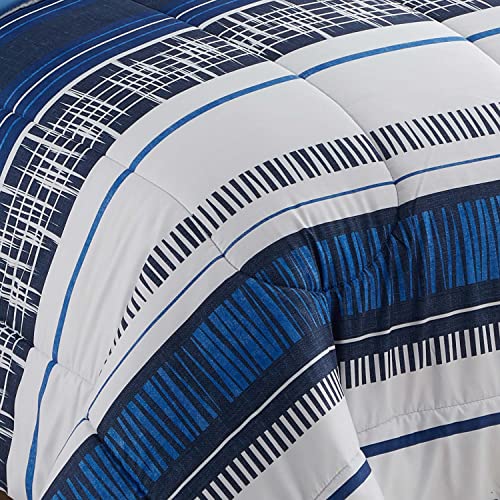Sweet Home Collection 7 Piece Comforter Set Bag Solid Color All Season Soft Down Alternative Blanket & Luxurious Microfiber Bed Sheets, Mediterranean, Queen