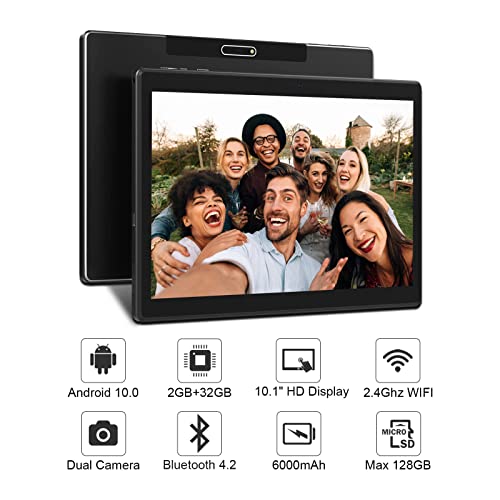 TPZ 10.1 inch Tablet, Android 10 OS,128GB Expansion, Wi-Fi Tablets with Google Certified, HD IPS Large Screen, Dual Camera & Speaker, Support Bluetooth, Microsoft Office - 3PCS