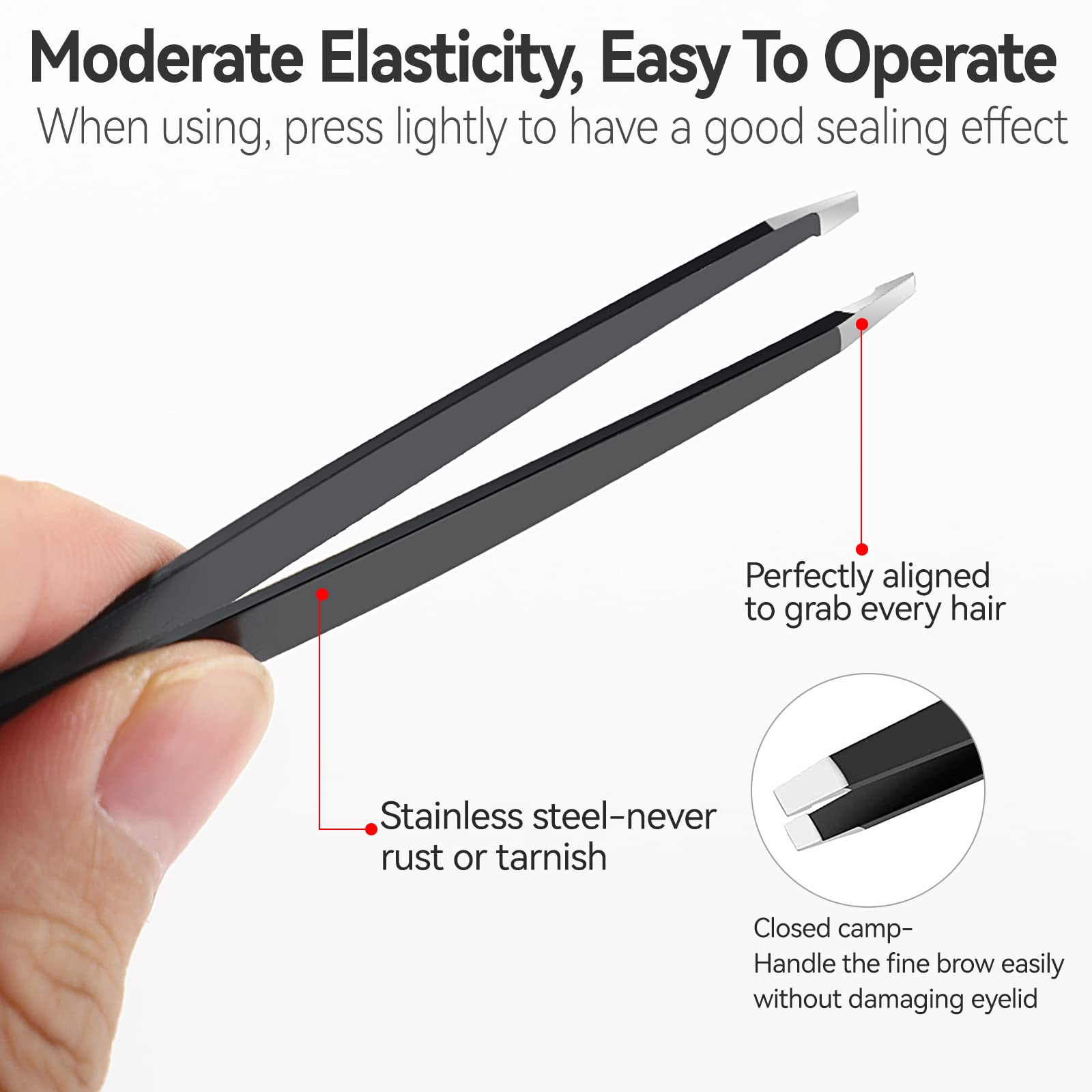 Tweezers Set 4-Piece Stainless Steel Tweezers for Women and Men