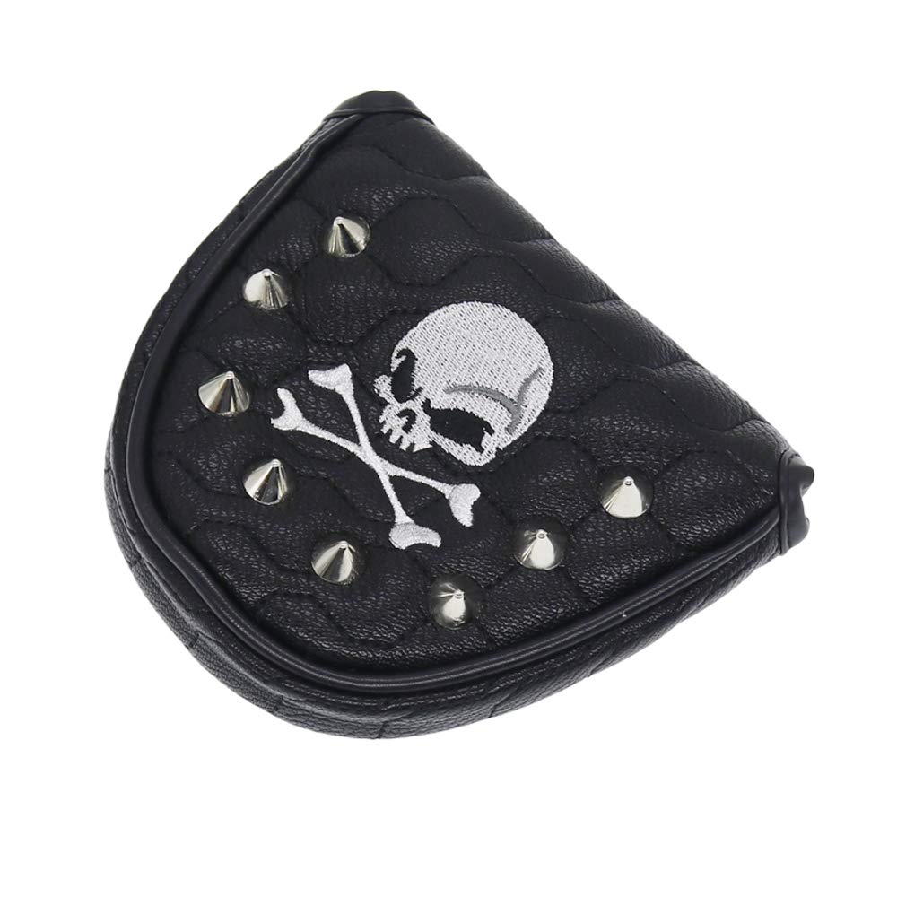 HISTAR Black Skull Mallet Putter Cover Headcover for Scotty Cameron Odyssey