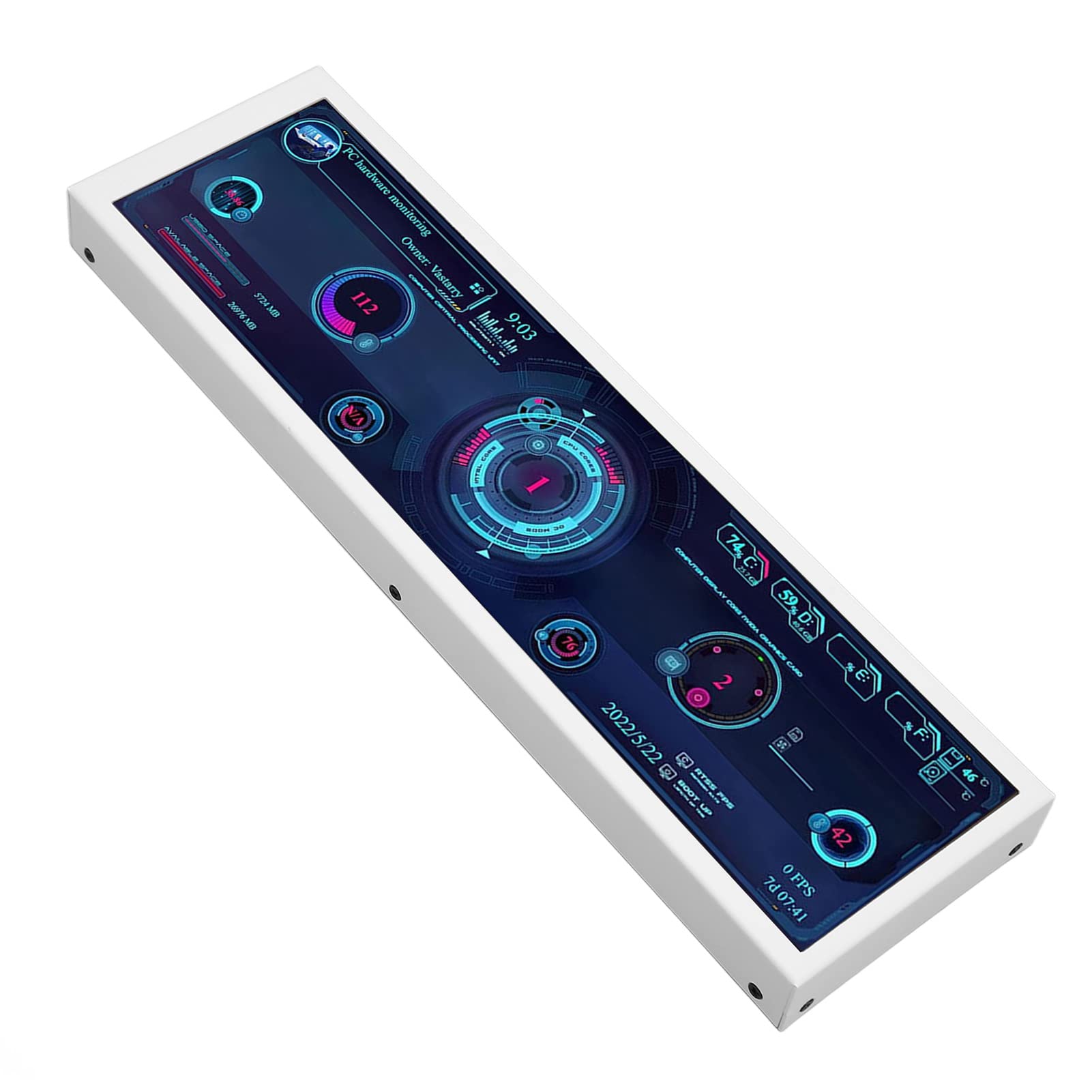 VINGVO Computer Temp Monitor, 8.8in IPS PC Sensor Panel Display Stepless Dimming for Gaming
