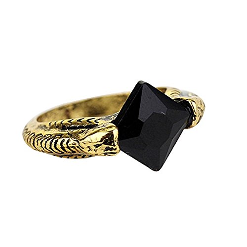 Horcrux Sorcerer's Stone Ring Crystal Resurrection stone ring Deathly Horcruxes Retro Bronze (Black)