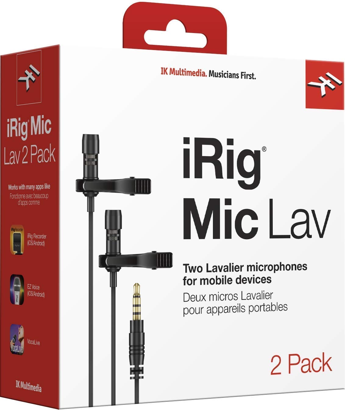 IK Multimedia iRig Mic Lav Compact Lavalier for Smartphones and Tablets (Two-pack)