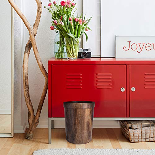 Veemoon for with Trash Room Kitchen Kitchenware Storage Bathroom Decorative College Living Wastebasket Wooden Gare Pattern Farmhouse Pail Cans Bamboo Waste Wood Plastic L Bag Dorm Garbage