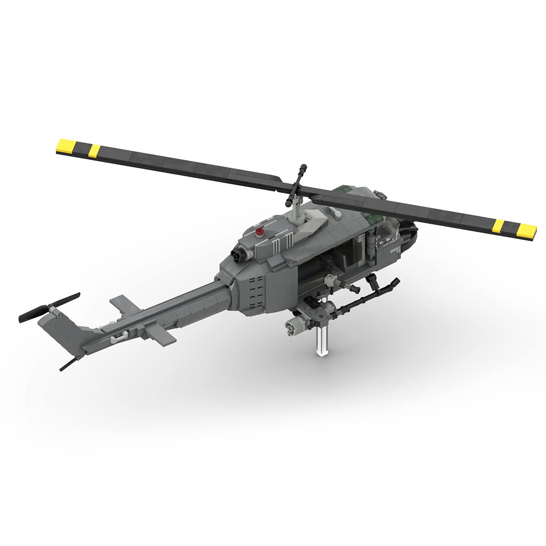 PHYNEDI Military UH-1 Helicopter Bricks Model, MOC Aircraft Plane Aeroplane Construction Collection Challenge Building Toy, MOC-74181 (882 Pieces)