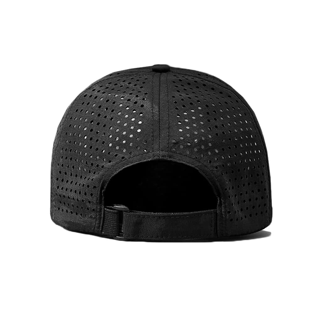 Oversize XXL Baseball Caps,Quick Dry Mesh Sports Hat for Big Heads 22"-25",Waterproof Lightweight Running Sun Hat. (Black)