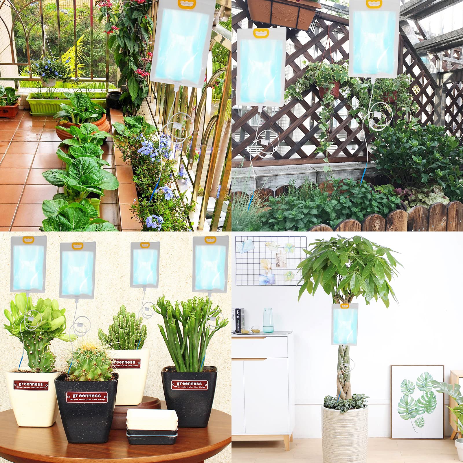 Self Watering Planter Insert Plant Watering Devices 4Pcs 3.5L Tree Watering Bag Vacation Plant Watering System with Adjustable Flow Automatic Plants Watering System Potted Plants