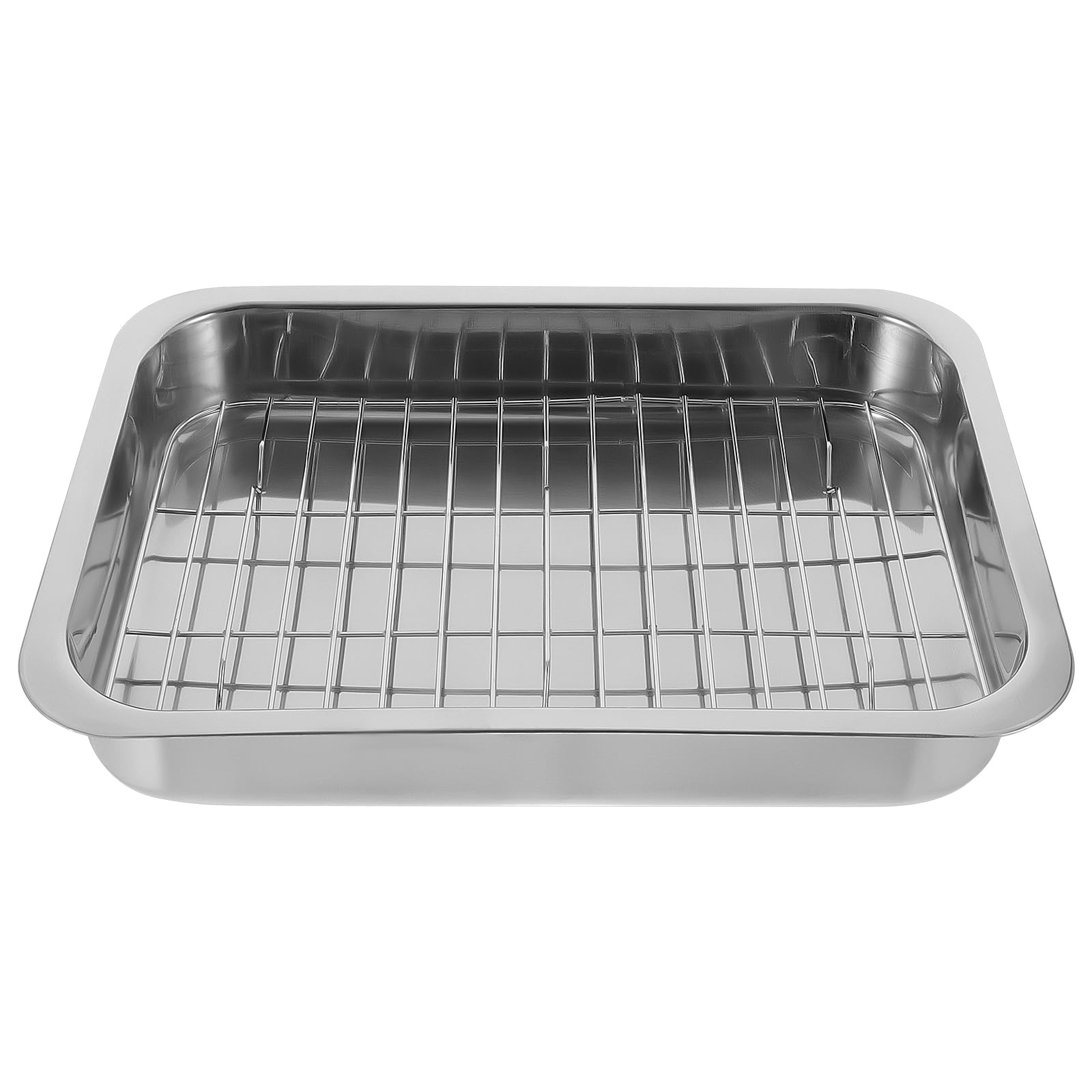 Non-Stick Roasting Pan with Rack: Large Oven Roaster Tray Chicken Roaster Tray Oven Pans for Cooking Lasagna with Stainless Steel Handles