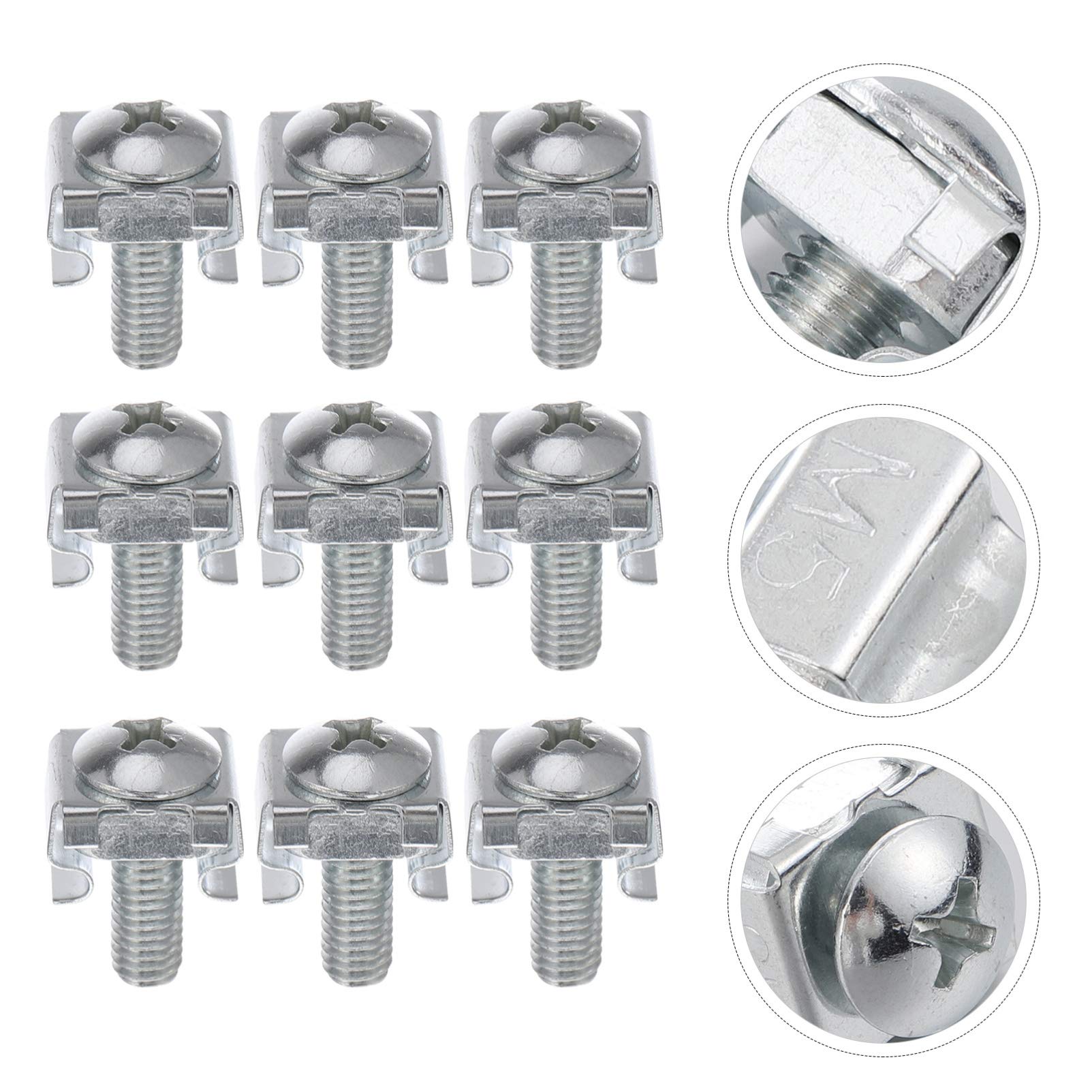 TEHAUX Rack Mount Hardware 200 Pcs Nut Computer Servers Cabinet Screws Network Rack Screws Server Rack Screws Rack Mount Screw Clip Dedicated Steel Server Shelves