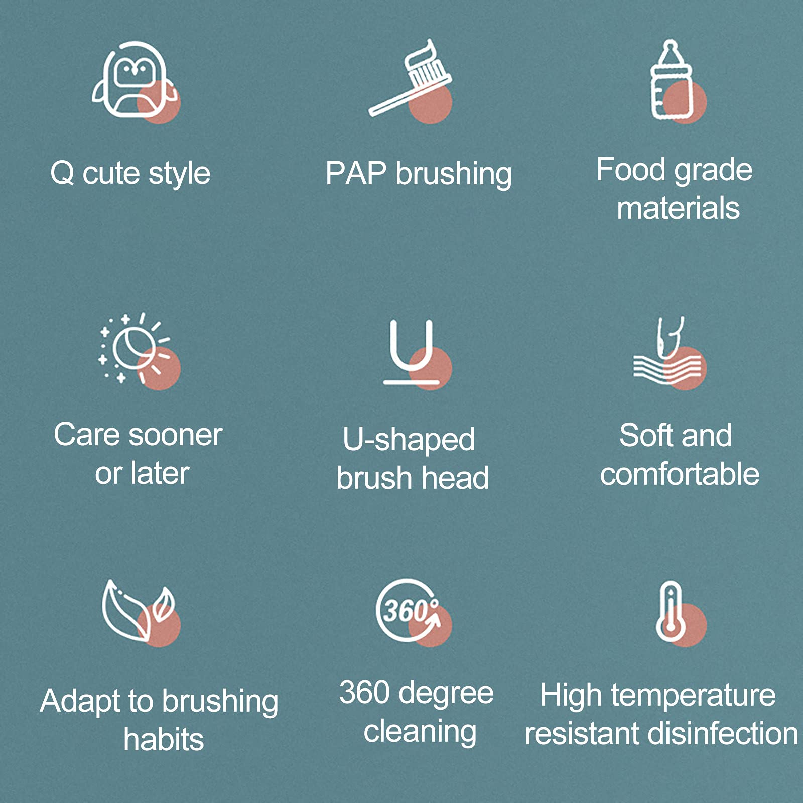 U Shaped Toothbrush l Kids Toothbrushes with Silicone Brush Head - Soft Manual Training Toothbrush, 360° Oral Teeth Cleaning Suitable for Ages 2-12 Years Old
