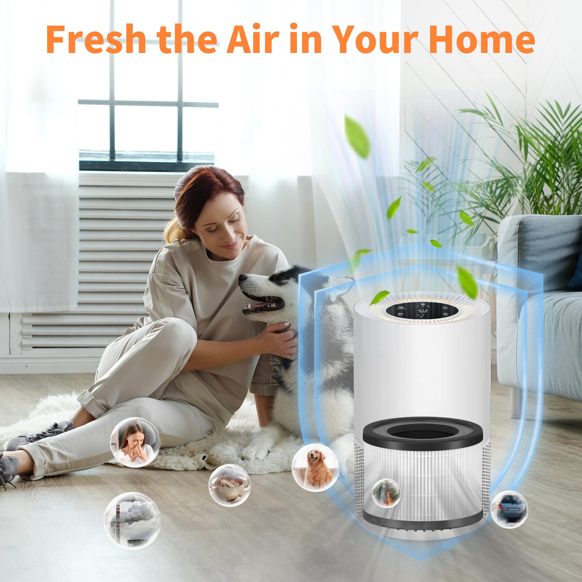 XBWW 4 Packs AP-S0610L Replacement Filters Compatible with MOOKA AP-S0610L Air Cleaner Purifier, 3-in-1 True HEPA Filter, High-Efficiency Activated Carbon Air Filter and Fine Nylon Pre-Filter