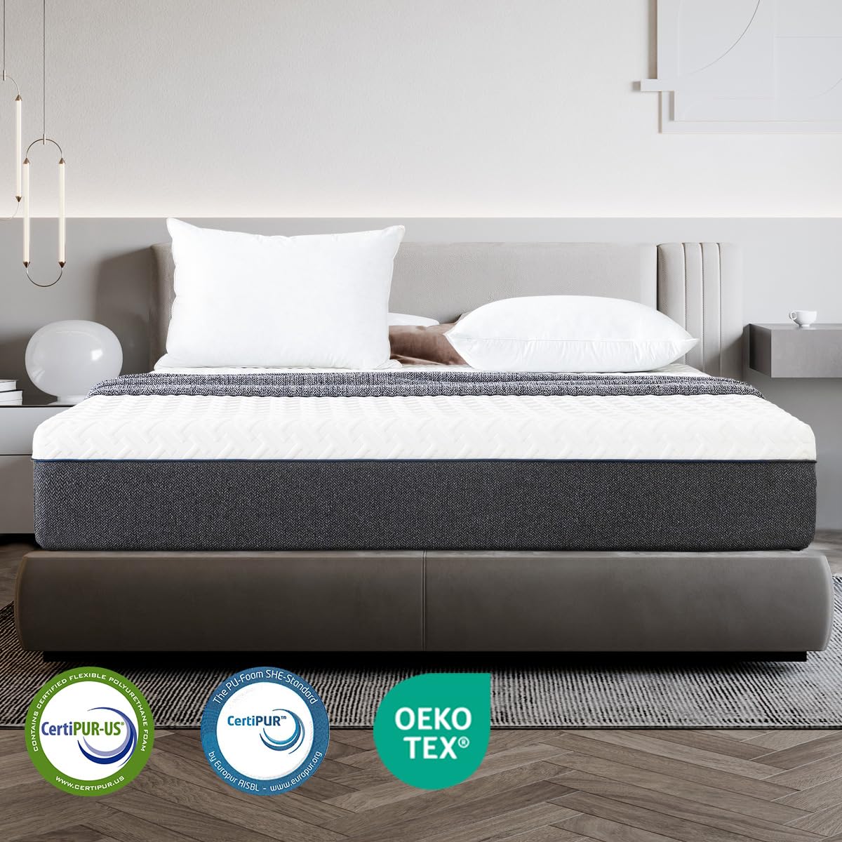 TRIPARK 12 Inch Full Size Green Tea Cooling Gel Memory Foam Mattress in a Box, Bamboo Charcoal Full Bed Mattress for Pressure Relief & Support, CertiPUR-US Certified