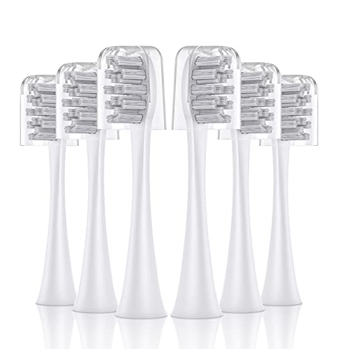 SARMOCARE Electric Toothbrush Replacement Head 6 Pack, Soft Brush Head, White