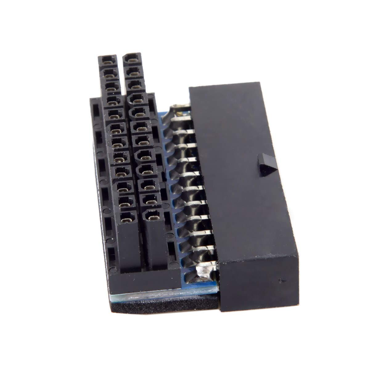 JSER ATX 24Pin Female to 24pin Male 90 Degree Power Adapter Compatible for Mainboard Motherboard Desktops PC Supply