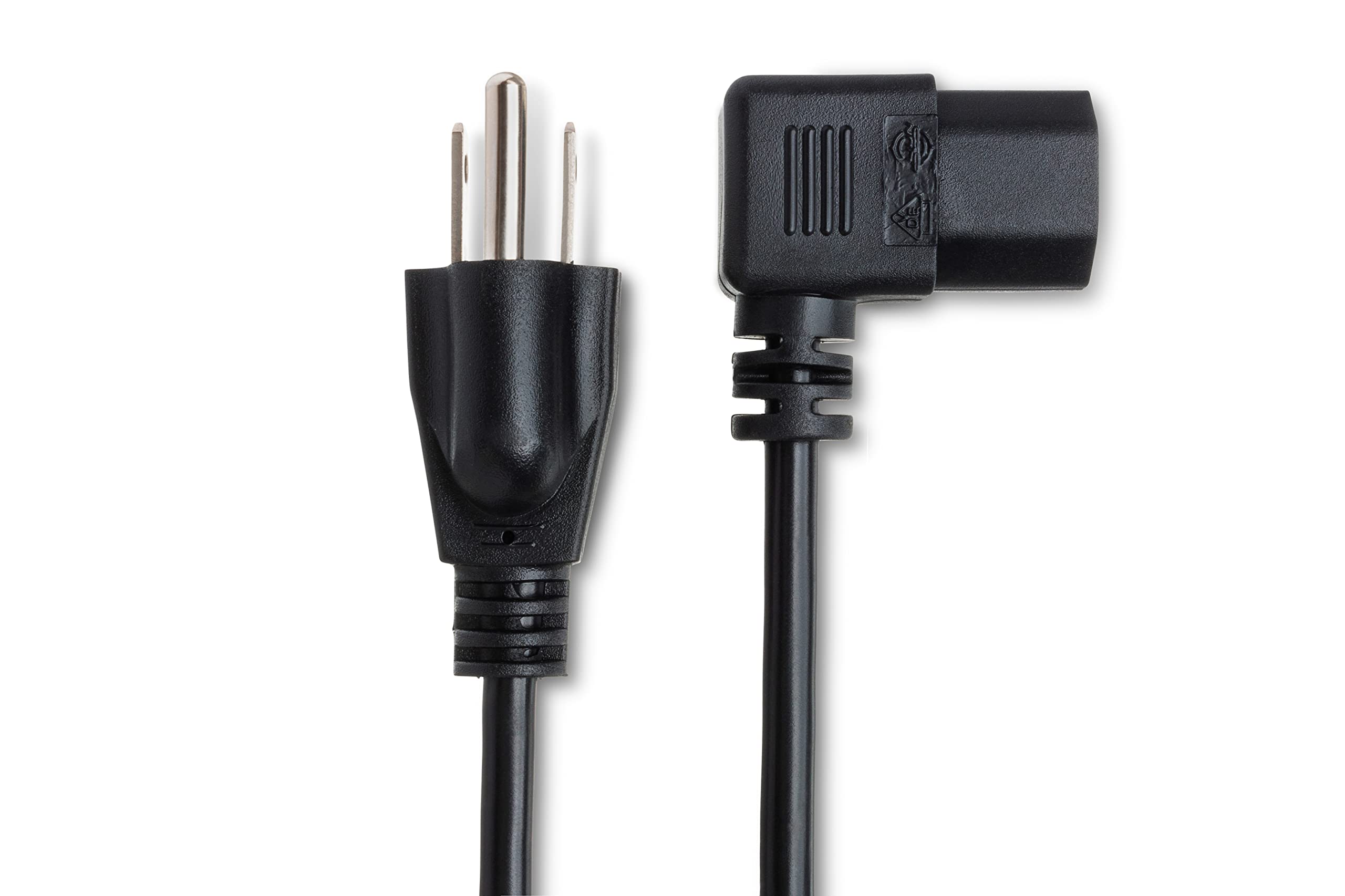 Hosa PWC-148R Power Cord, Right-angle IEC C13 to NEMA 5-15P, 8 ft
