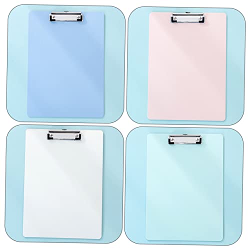 Tofficu 4 Pcs Writing pad exam Paper Clips Pencil Sketch Hand Support Paper folders Office folders a4 Document Holder Conference Note pad Plastic Writing Board Office Clip Boards Letter
