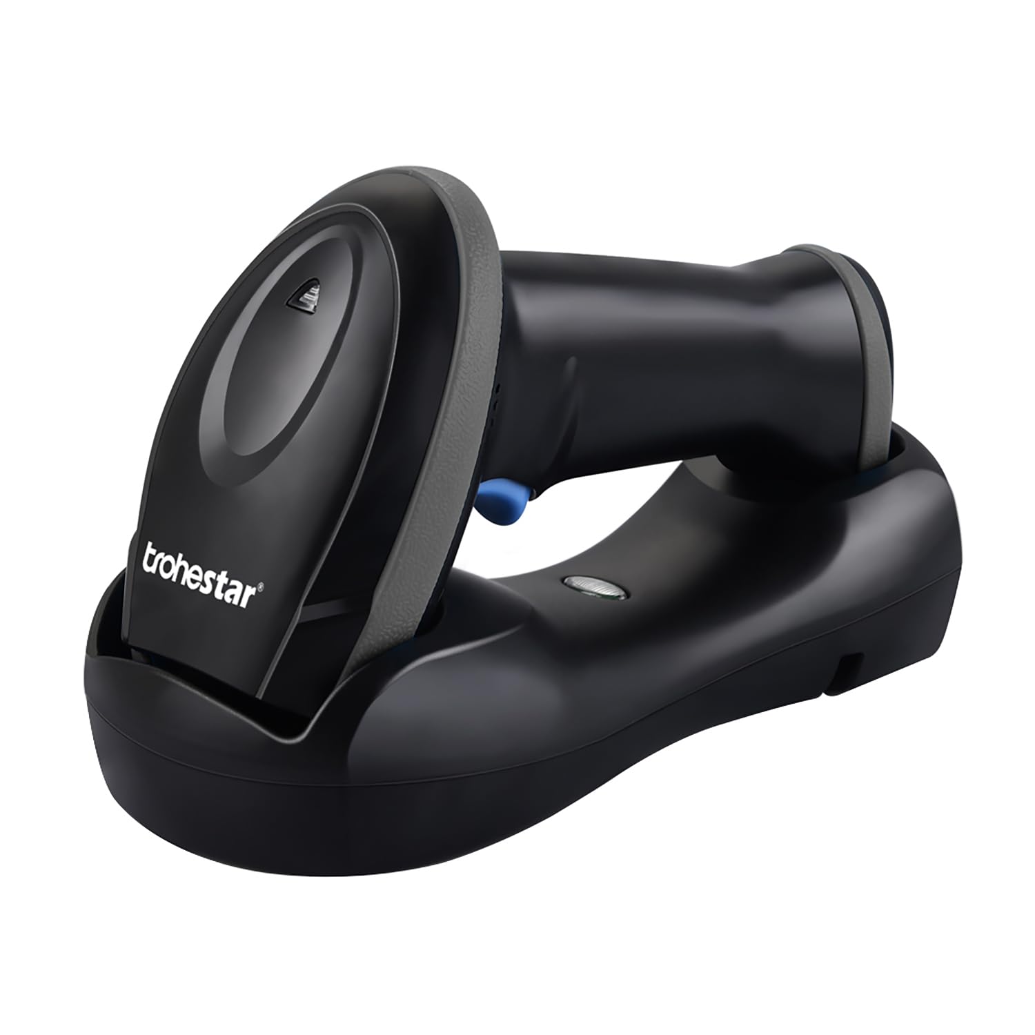 Trohestar Wireless 1D 2D QR Barcode Scanner, Compatible with Bluetooth Function & 2.4GHz Wireless & Wired Connection Bar Code Reader Scanner with Charging Cradle for Supermarket Retail Warehouse
