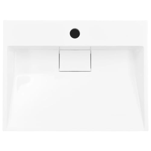 Wash Basin 19.7"x15"x5.1" Mineral Cast/Marble Cast White,Mineral Cast Vessel Sink: Chic and Timeless for Bathrooms and More Bath Fixtures,Bathroom Sinks