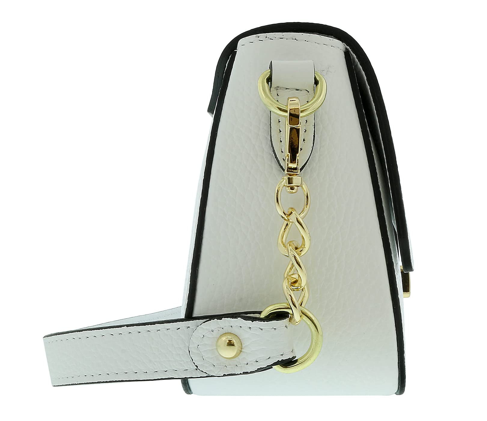 Pierre Cardin White Leather Medium Structured Logo Shoulder Bag for womens