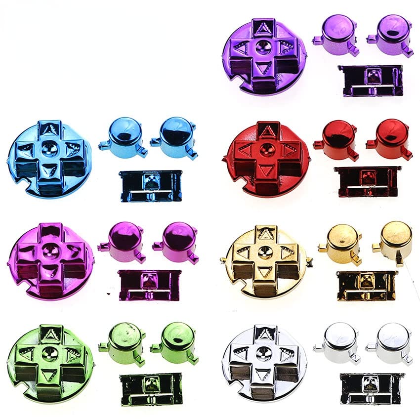 Replacement Power ON Off Key Keypads A B Direction Button D Pads for Gameboy Pocket GBP Chrome (Purple)