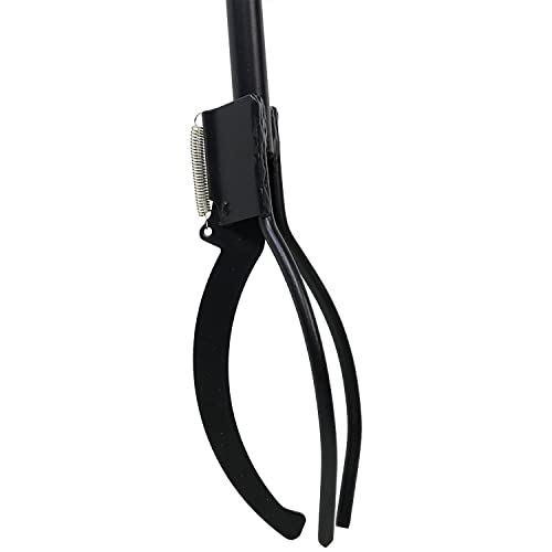 Sunnydaze 36-Inch Log Grabber Tongs - Outdoor/Indoor Tool Use - Spring Lever Action - Black