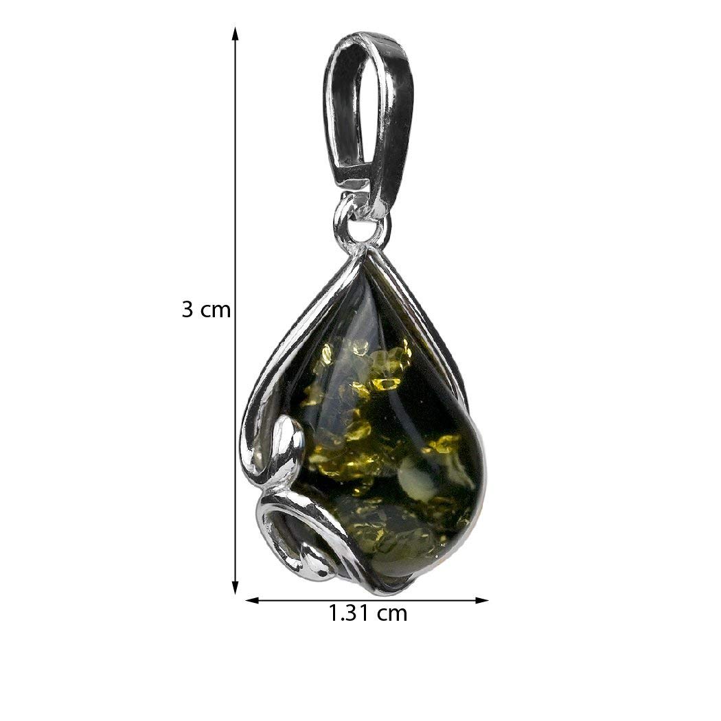 Ian and Valeri Co. Green Amber Sterling Silver Classic Pendant