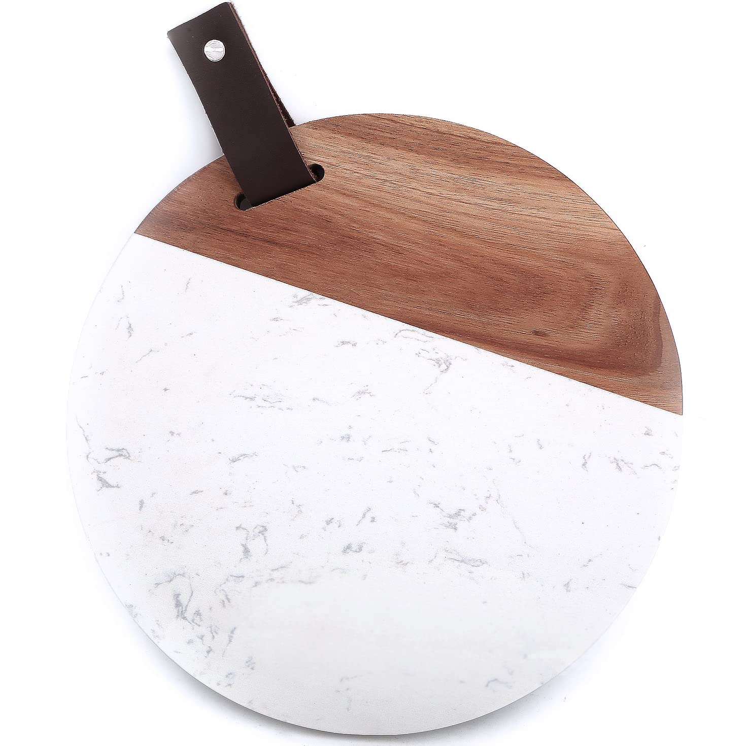 Resafy Acacia Wood Marble Cutting Board，Charcuterie Board Party Plate,Butcher Block Chopping Board Charcuterie Cheese Carving Serving,Suitable for Kitchen,Restaurants,Dining Room and Baking White