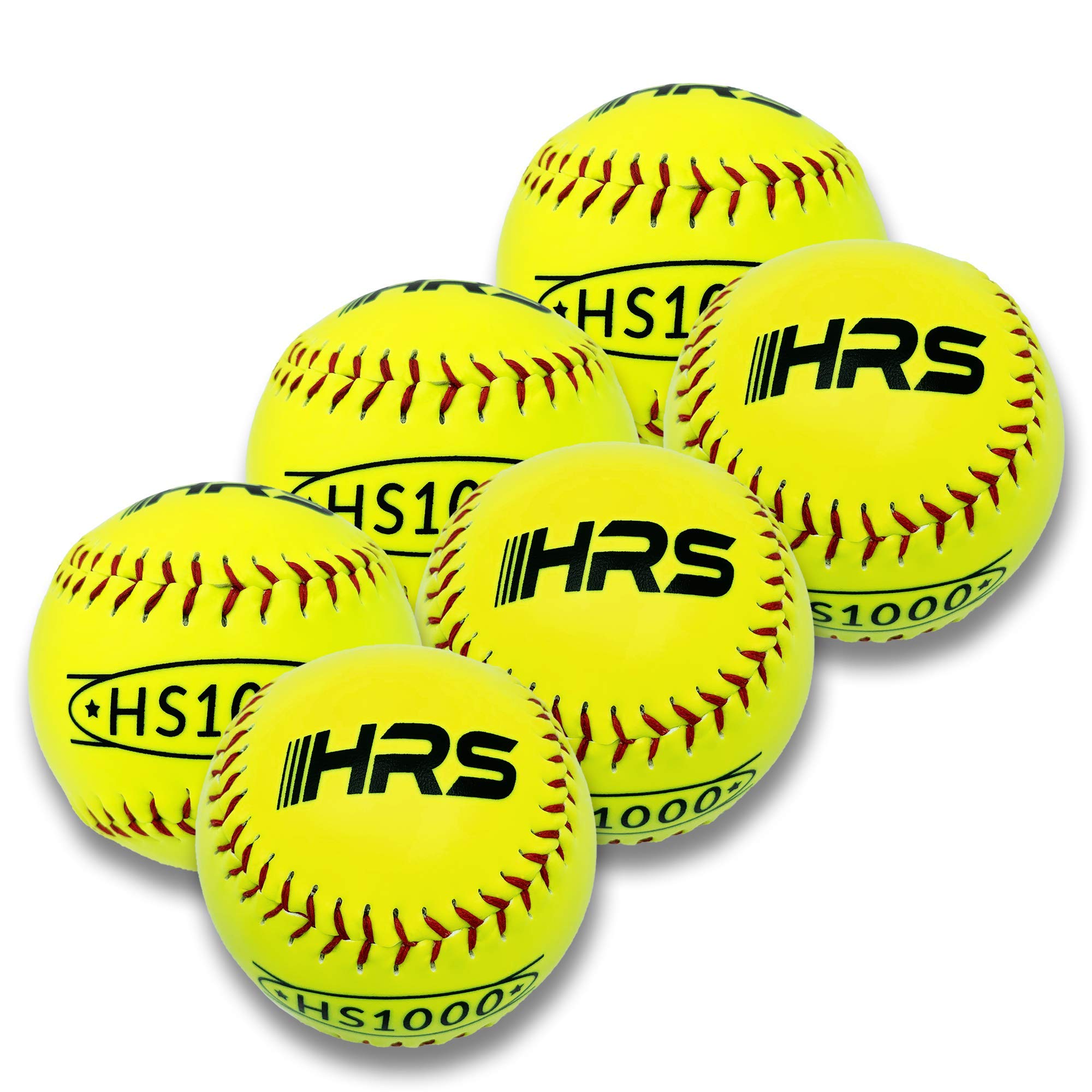 Hit Run Steal Fast Pitch/Slow Pitch Practice Softballs Size 12 Inch Softballs. Fastpitch Softballs, Official 12 inch Size and Weight (6, HS1000)