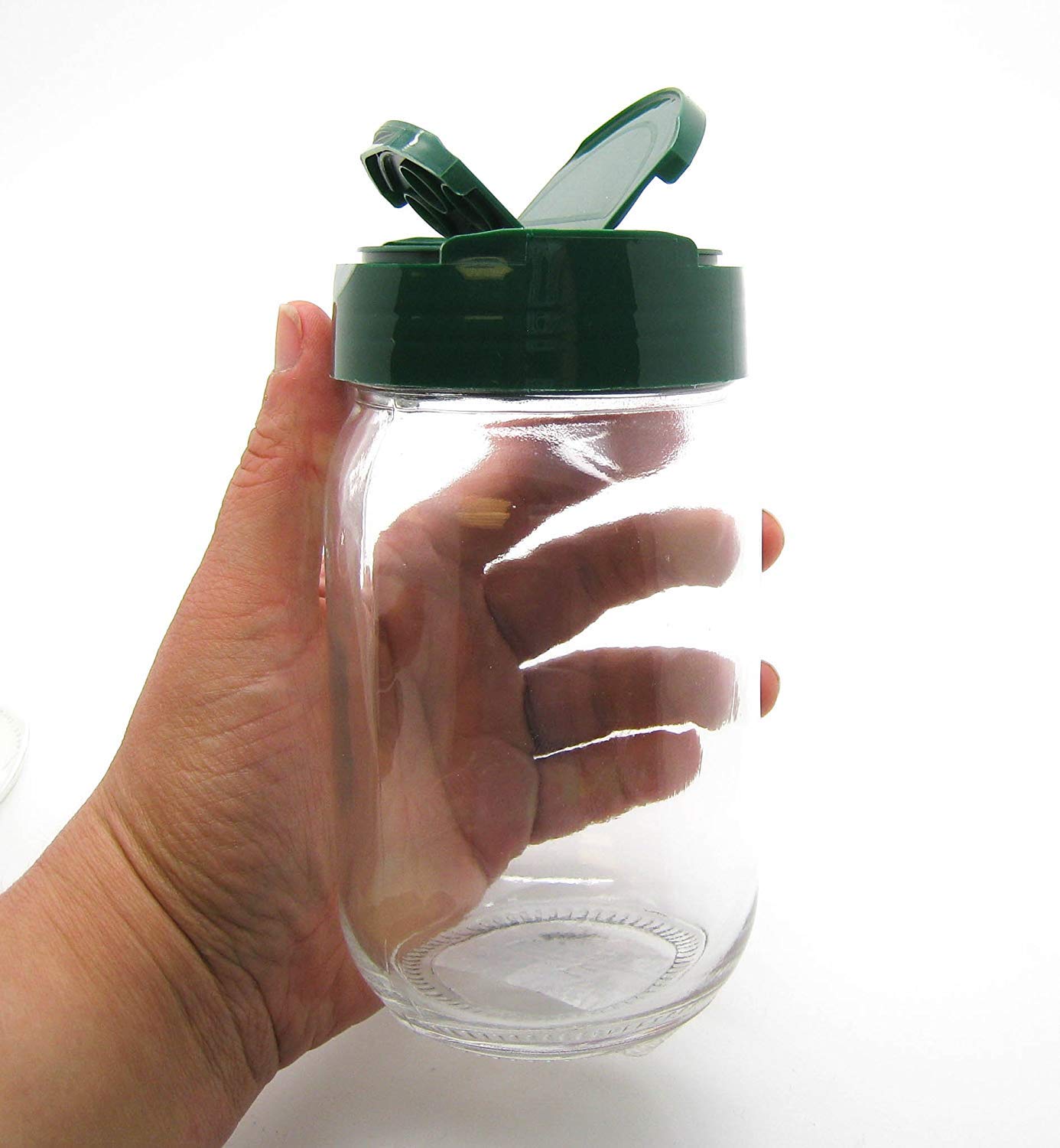 Nakpunar 6 pcs Red Shaker & Pour Spice Caps for Mason Jars with Hot Freshness Seal Lid