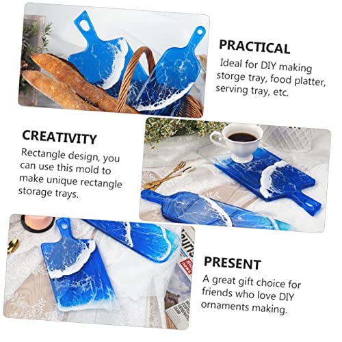 TEHAUX Tray Mold Epoxy Resin Tray Molds Christmas Craft Resin Silicone Tuile Molds Silicone Jewelry Trays Square Coasters Decorative DIY Mold DIY Ornament Mold Coaster Decor Mold Concrete
