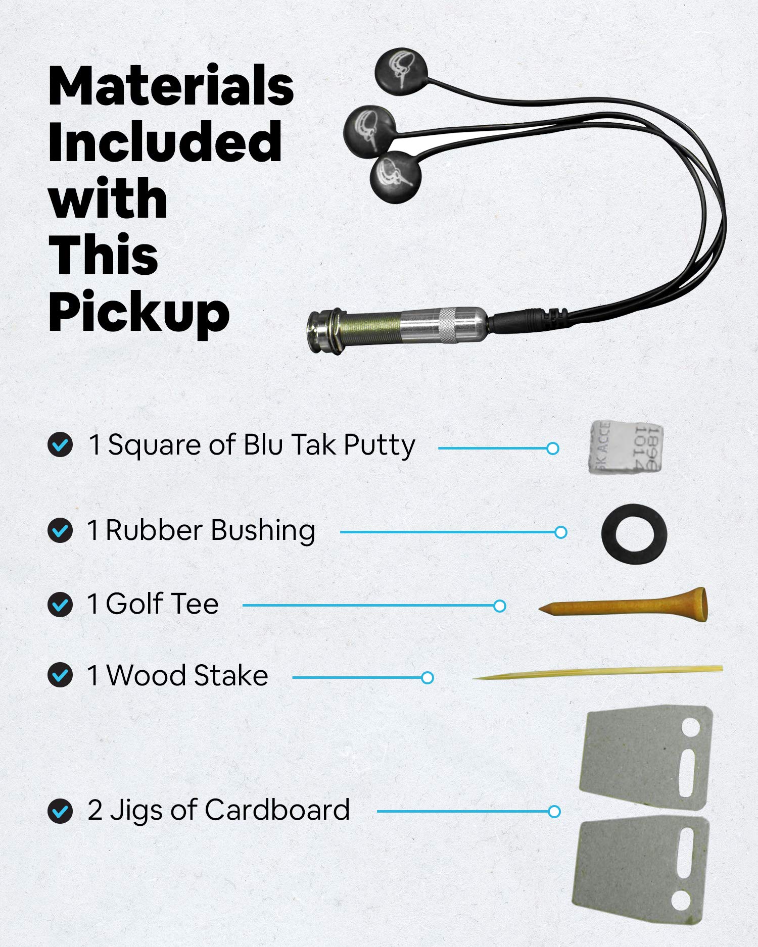 Journey Instruments Passive Piezo Acoustic Pickup β EP001K Three Balanced German-made Passive Pickup Elements β Piezo Pickup for Acoustic Guitars (Ceramic)