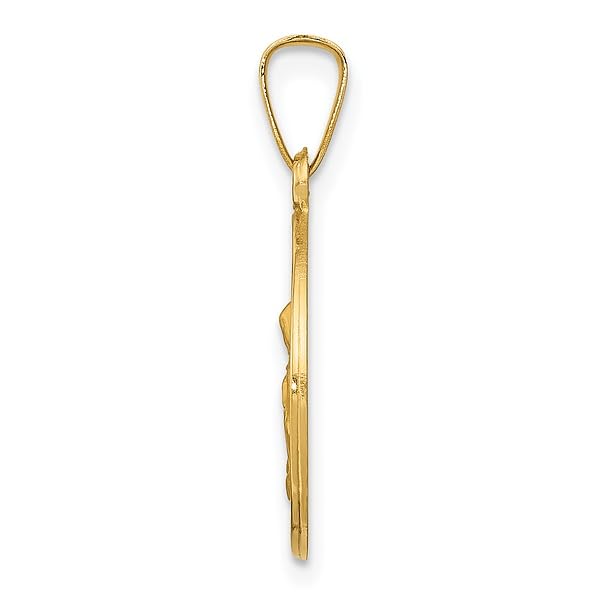 IceCarats 14K Yellow Gold Saint Anne Medal Necklace Charm Pendant 22.75mm x 15.5mm Only