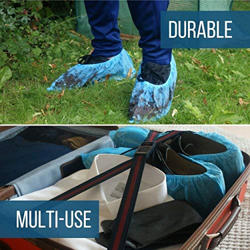 Strongman Tools Shoe Covers 120-Pack (60 Pairs) Shoe Protector for Men & Women, Disposable Shoe Covers Non Slip & Reusable, Water-Resistant Booties for Shoes, Durable for Indoor & Outdoor Use