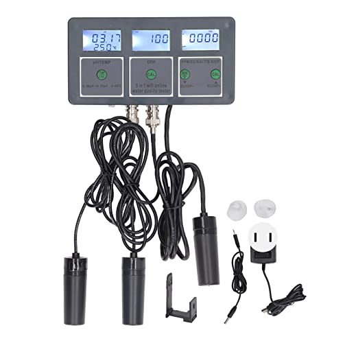 Water Quality Monitor, 24 Hour Monitoring Rechargeable Multi Parameter Water Quality Tester S.G PH EC Salt ORP TDS CF Temp for Laboratory Hydroponics(#2)