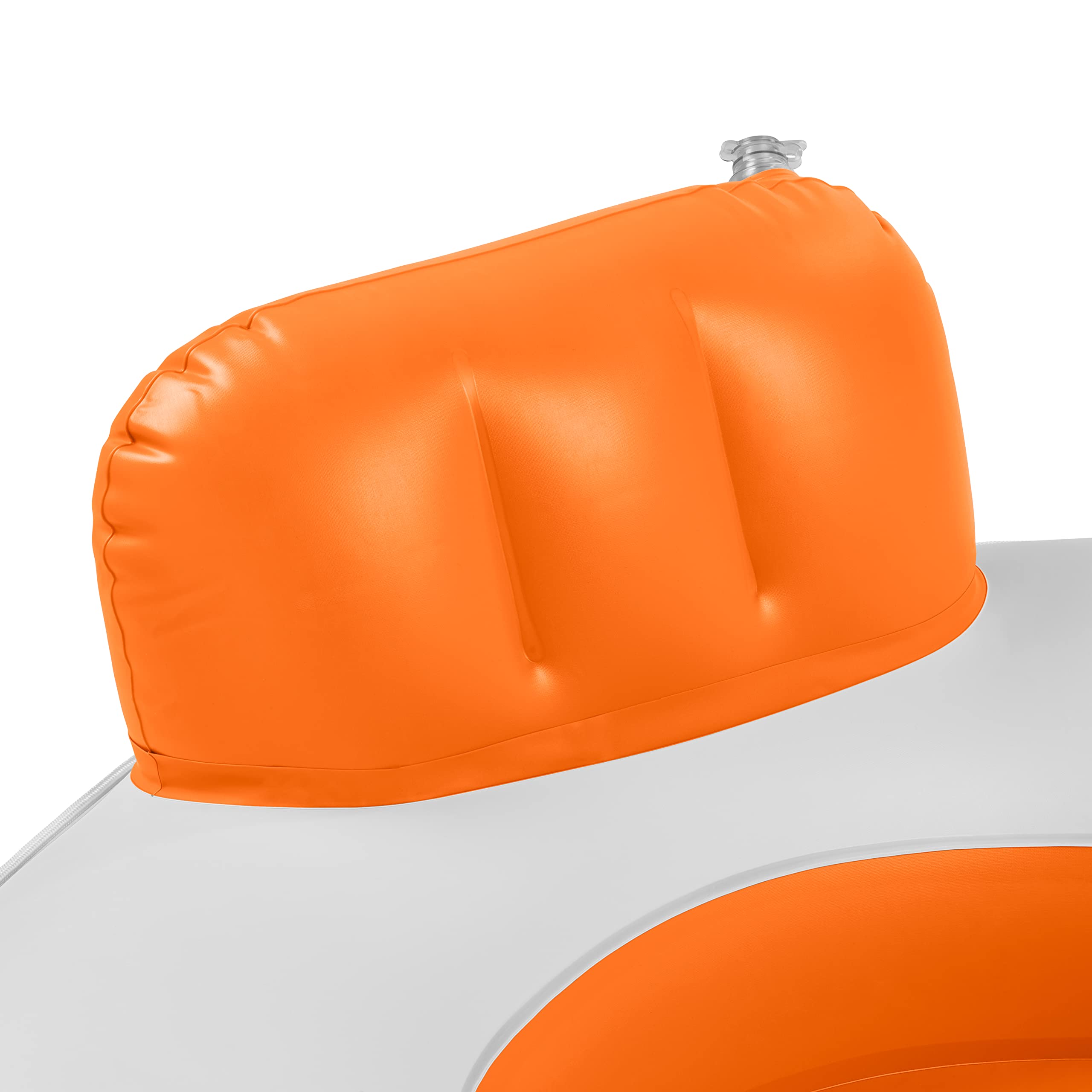 ﻿Retrospec Weekender Float River Tube for Lakes, Rivers, and Pools ﻿with 2 Cup Holders, Built-in Backrest and Wrap Around Grab Rope for Easy Transport - Creamsicle - 48” Inflated - 53” Deflated﻿