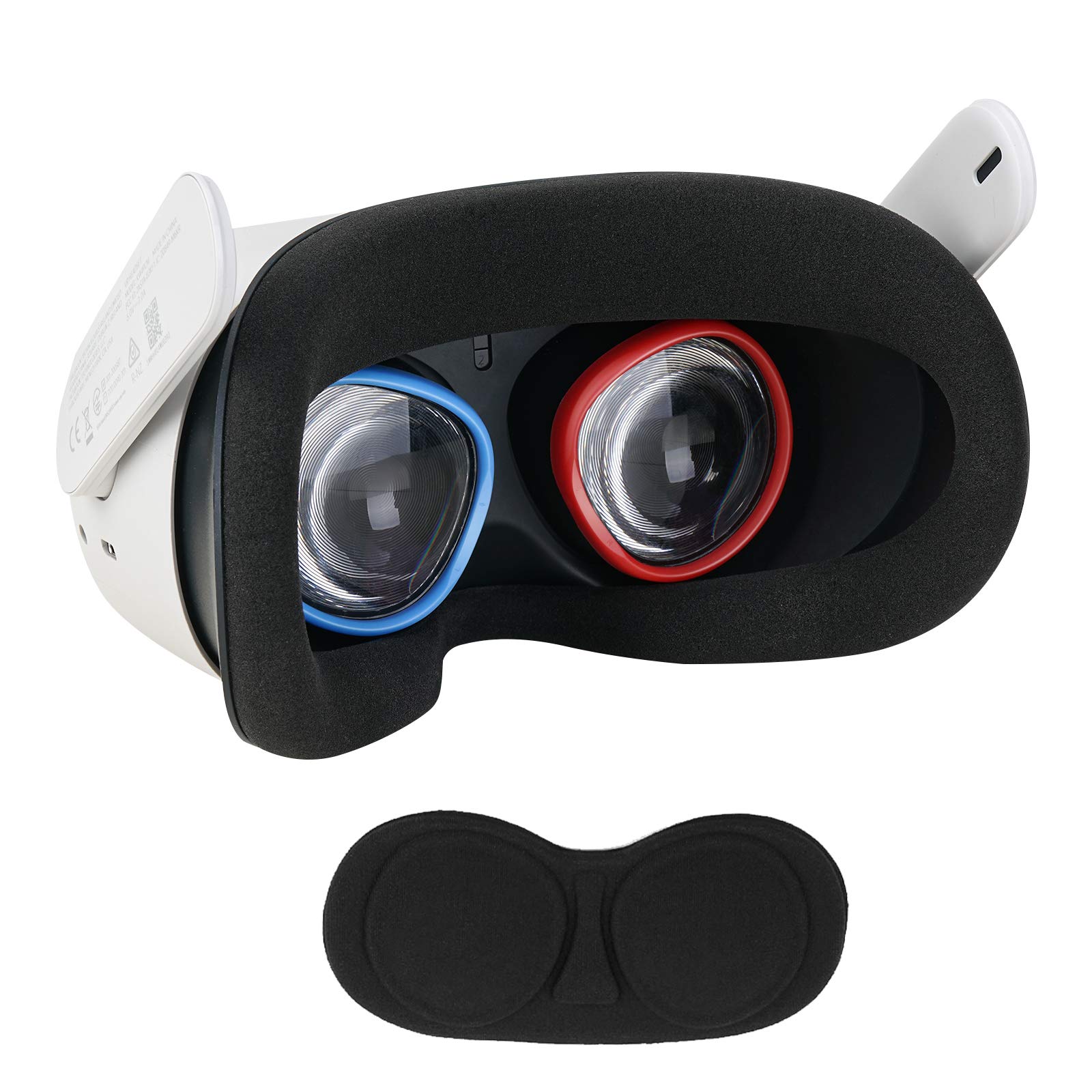 Lens Anti-Scratch Rings, Oculus Quest 2 Accessories, Also for Quest/Rift S/Go to Protect Myopia Glasses from Scratching, Bundled with Protective Lens Cover